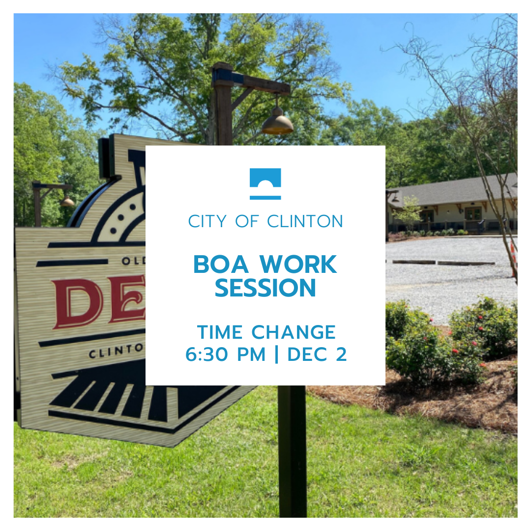 Work Session Rescheduled Due to Tree Lighting - City of Clinton